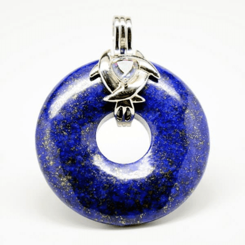 Lapis Lazuli Genesis Amulet with Mystic Green Quartz - PureEsperanza