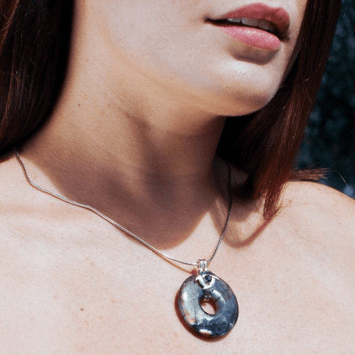 Red Jasper Genesis Amulet with Mystic Green Quartz - PureEsperanza